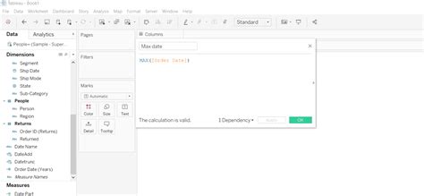 Construct Date Calculations In Tableau