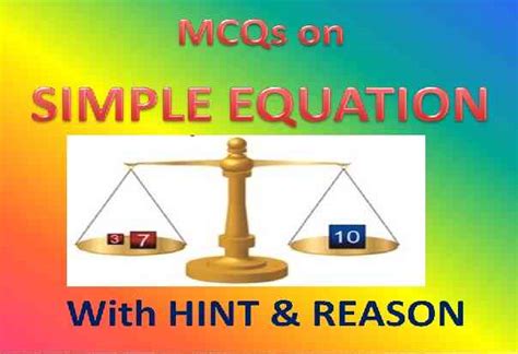 Simple Equations Mcqs Class 6 Rs Aggarwal Exe 13c Goyal Brothers Icse Maths Solutions Icsehelp