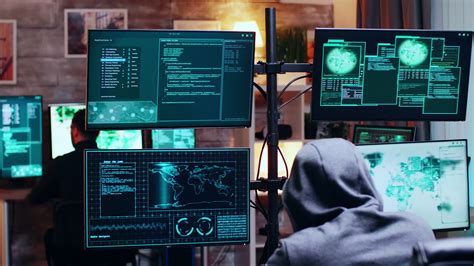 一组黑客在谈论黑暗网络视频特效素材 千库网