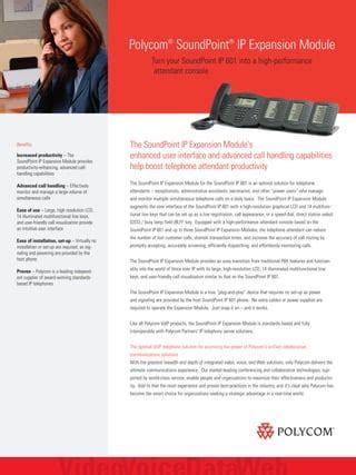 Polycom Soundpoint Ip Add On Module Data Sheet PDF Digital Audio Computer Software And