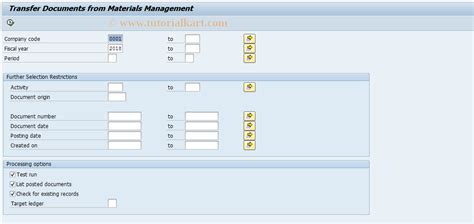 GCU SAP Tcode Subsequent Posting Of Data From MM