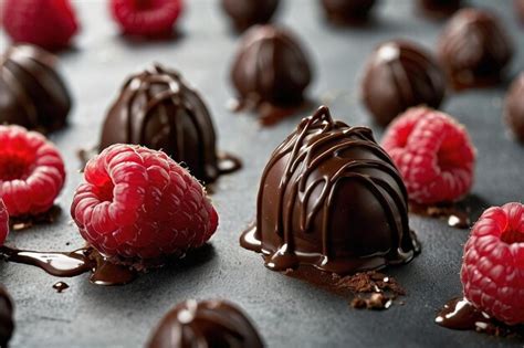 Premium Photo A Chocolatecovered Raspberry Truffle