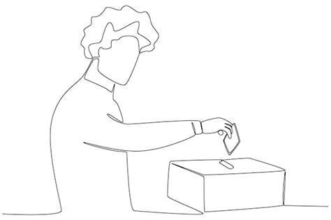 Premium Vector A Man With Curls Will Enter His Voting Results Into