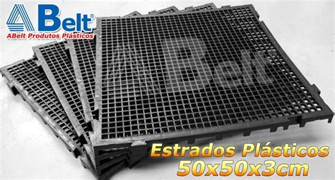 Estrado Plástico 50 X 50 X 3 Cm Na Cor Preta Abelt Produtos Plásticos