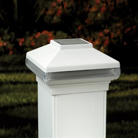 Deckorators 4 In X 4 In Versacap White Solar Led Plastic Deck Post Cap