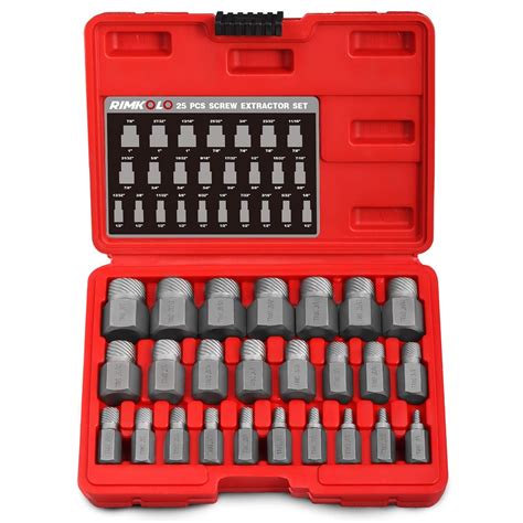 RIMKOLO 25-Piece Screw Extractor Set, Multi-spline Extractor Set Easy ...