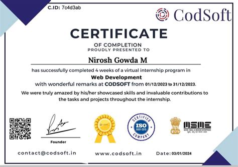 Nirosh Gowda On Linkedin Codsoft Cip Codsoftinternship Webdevelopment