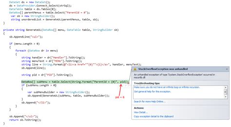 Generate Nested Menu From Datatable Using C As Ul List Not Asp Net Menu Control Stack Overflow