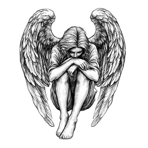 Black Angel Wings Tattoo Design
