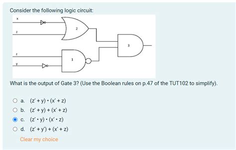 Solved Consider The Following Logic Circuitwhat Is The
