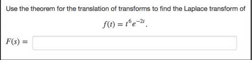 solved use the theorem for the translation of transforms to