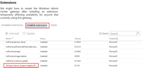 windows server system insights predictive analytics installation and