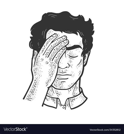 Facepalm Gesture Sketch Royalty Free Vector Image