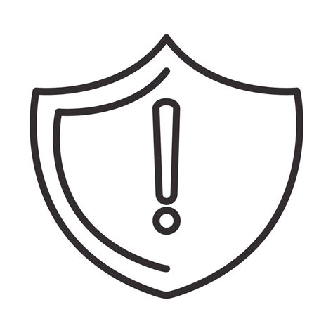 Alert Icon Shield Protection Warning Sign Attention Danger Exclamation Mark Precaution Line