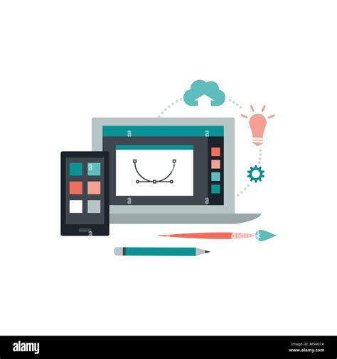 Graphic Design And Illustration Laptop With Vector Illustration Software Smartphone And