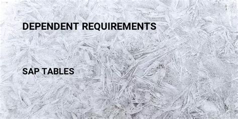 Dependent Requirements Table In Sap