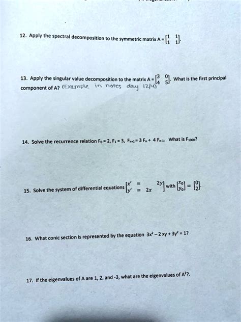 Solved Apply The Spectral Decomposition The Symmetric Matrix A