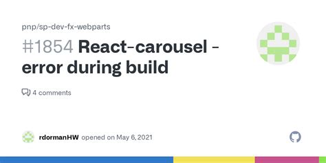 react carousel error during build · issue 1854 · pnp sp dev fx