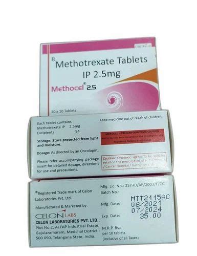 Celon Labs Methotrexate Methocel 2 5 10x10 Tablet At ₹ 40 Stripe In Mumbai