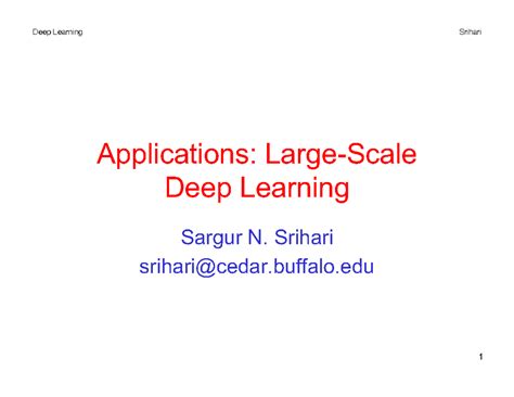 Module PPT COMPUTER VISION Applications Large Scale Deep Learning Sargur N Srihari Studocu