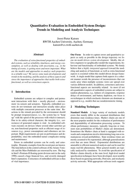 Pdf Quantitative Evaluation In Embedded System Design Trends In