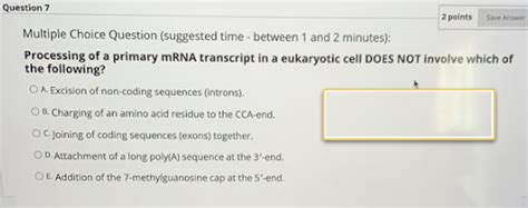 solved processing of a primary mrna transcript in a