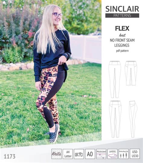 Flex No Front Seam Leggings With Colorblocking And Pockets Pdf Sewing