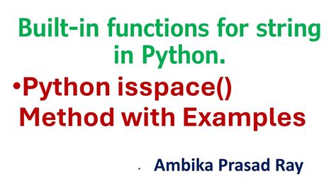 Python Isspace String Isspace Built In Functions In Python Cbse Isspace With