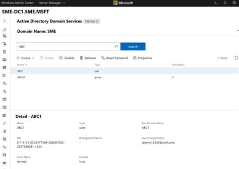 Windows Admin Center Active Directory Acavegas