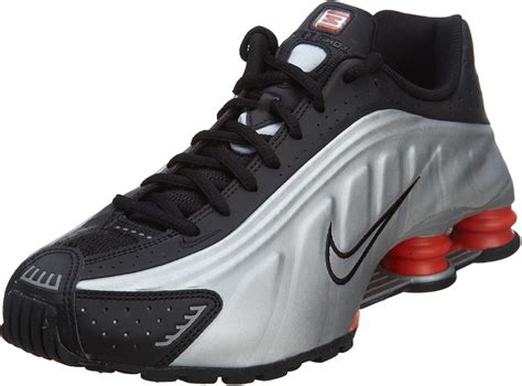 Nike Men's Shox R4 Black/Mtllc Slvr/MX Orng/Mtllc S Running Shoe 10 Men ...