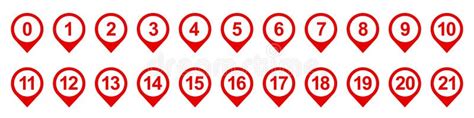 location pin icon with number set pin map marker pointer set icons