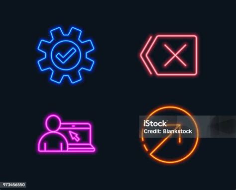 온라인 교육 서비스 및 제거 아이콘입니다 방향 기호입니다 인터넷 강의 톱니 기어 삭제 단추입니다 고리 사슬에 대한 스톡 벡터 아트 및 기타 이미지 Istock