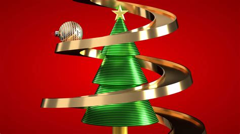 Christmas Baubles Rolling On A Serpentine Around A Tree Isolated On Red