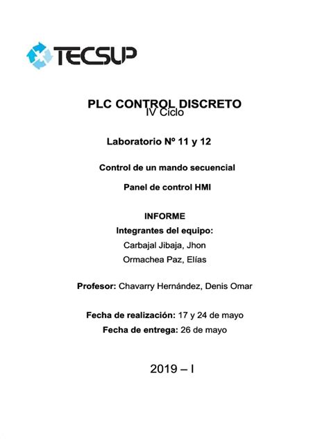 Lab 11 Plc Pdf Controlador Lógico Programable Programa De Computadora