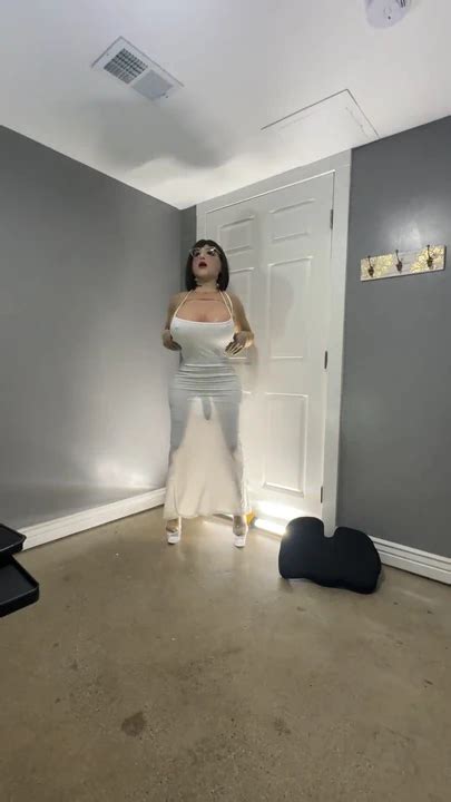 Iconic Moment From Hot Trans Cd In Cute White Dress Teasing Huge Tits And Ass Shemale Porn