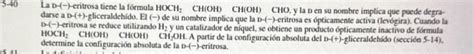 Solved La D Eritrosa Tiene La Fórmula