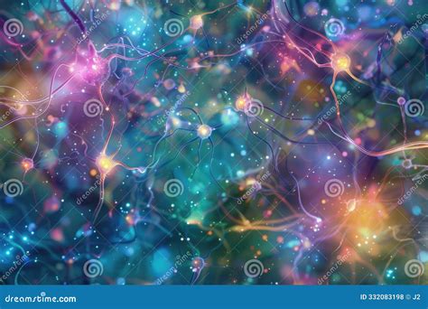Abstract Representation of a Neural Network with Glowing Synapses and ...