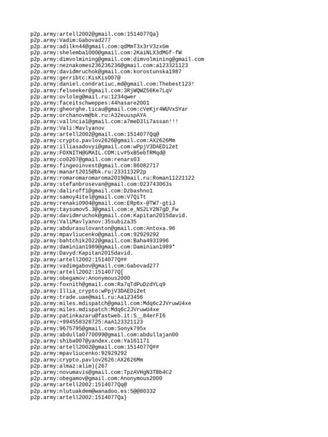 P2p Army Email And Password List Pdf