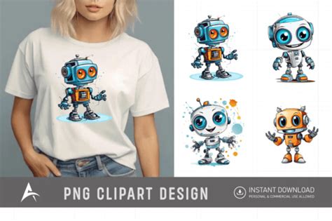 Funny Robot Png Clipart Design Graphic By Allisonsuns · Creative Fabrica