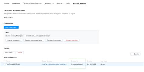 Manage Authentication Tokens Youtrack Server Documentation