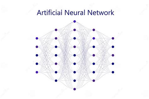 Neural Network Model With Thin Synapses Between Neurons Stock Vector