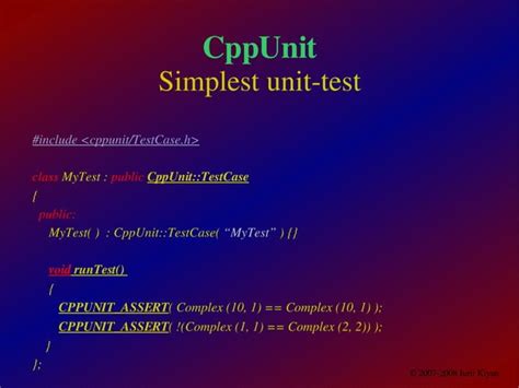 Cppunit Using Introduction Ppt
