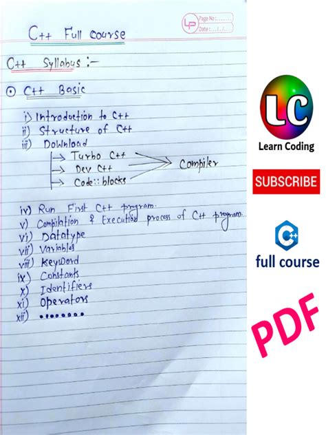 Cpp Full Course Pdf
