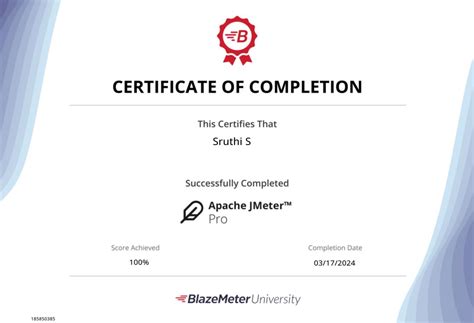 sruthi s on linkedin apachejmeter blazemeteruniversity certified