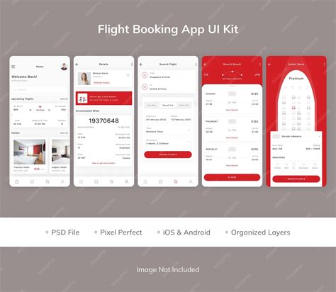 Premium Psd Flight Booking App Ui Kit