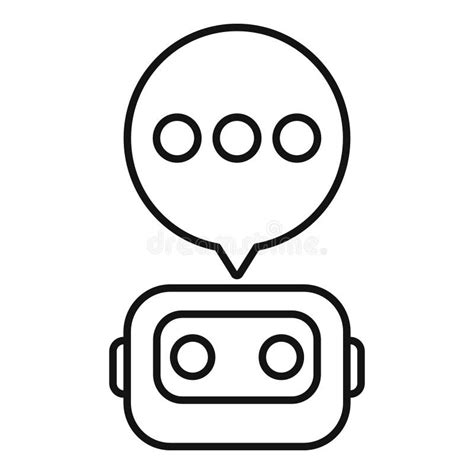 Chatbot Speaking With Three Dots Inside Speech Bubble Icon Outline