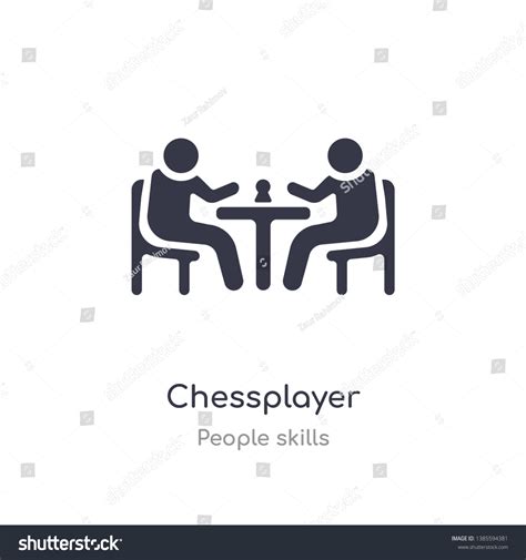 Chessplayer Outline Icon Isolated Line Vector Stock Vector Royalty