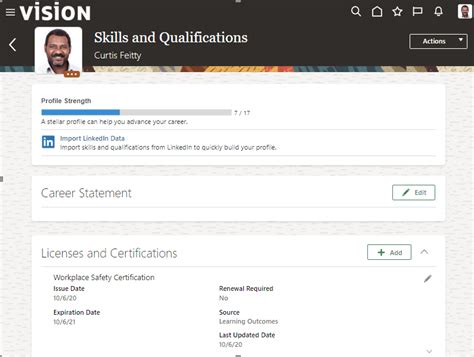 Enable Linkedin Profile Import Section On Skills And Qualification Page — Cloud Customer Connect