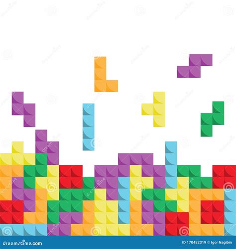 Bright Tetris Blocks Template For Games Stock Vector Illustration Of