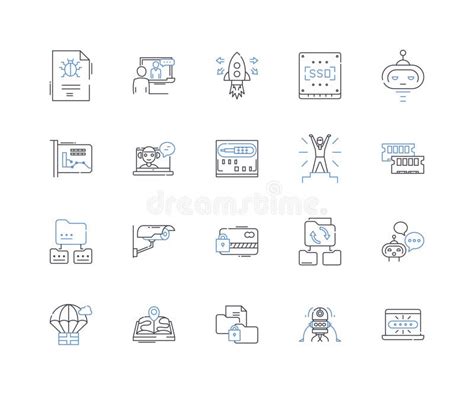 Privacy Protection Line Icons Collection Encryption Anonymity